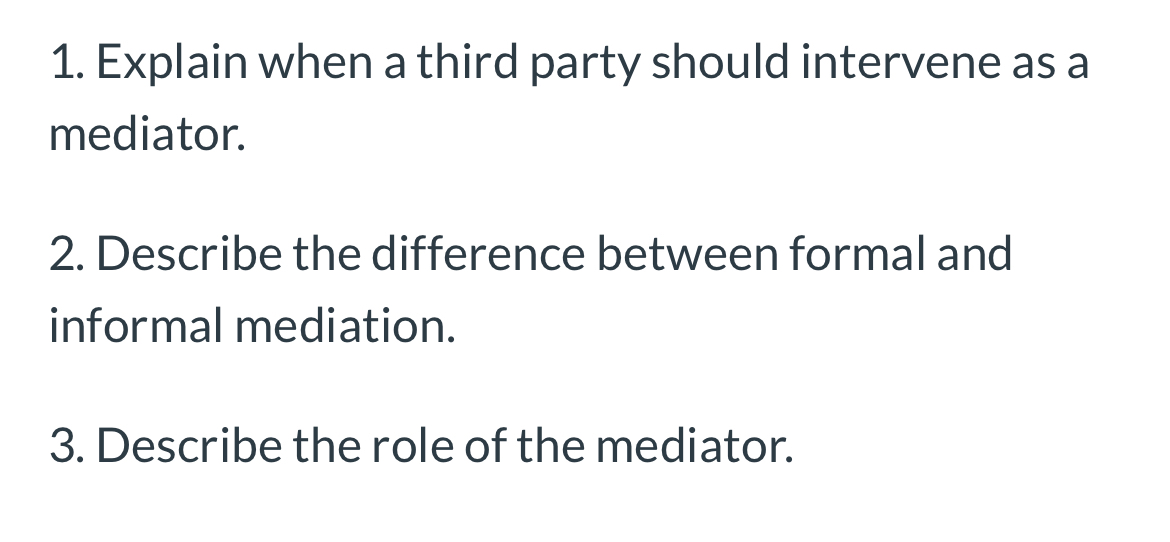 Explain when a third party should intervene as a | Chegg.com