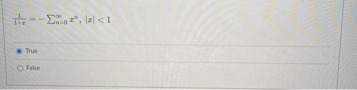 Solved 1) 1+x ∞ = = - Σ0 x², |x|