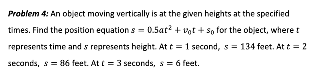 Solved Problem 4: An ﻿object moving vertically is at ﻿the | Chegg.com