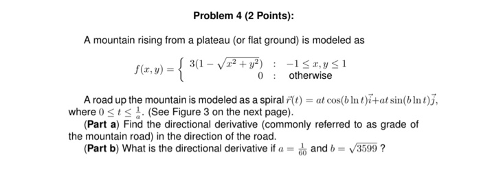 Solved Problem 4 (2 Points): A mountain rising from a | Chegg.com