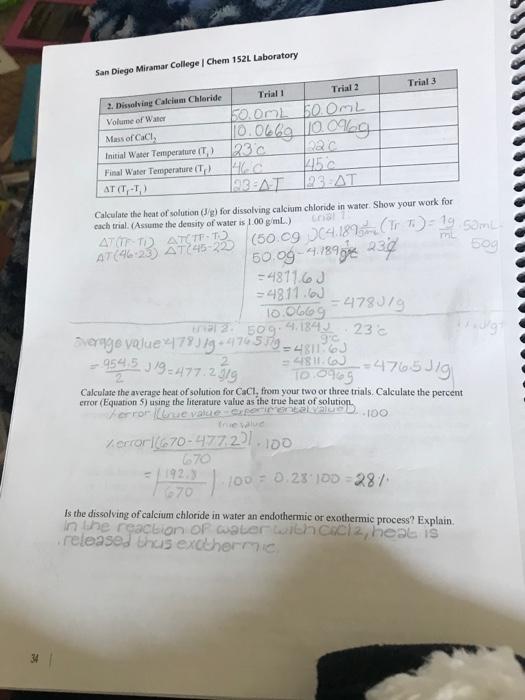 Data Table and Results (Part B - Specific Heat of a | Chegg.com