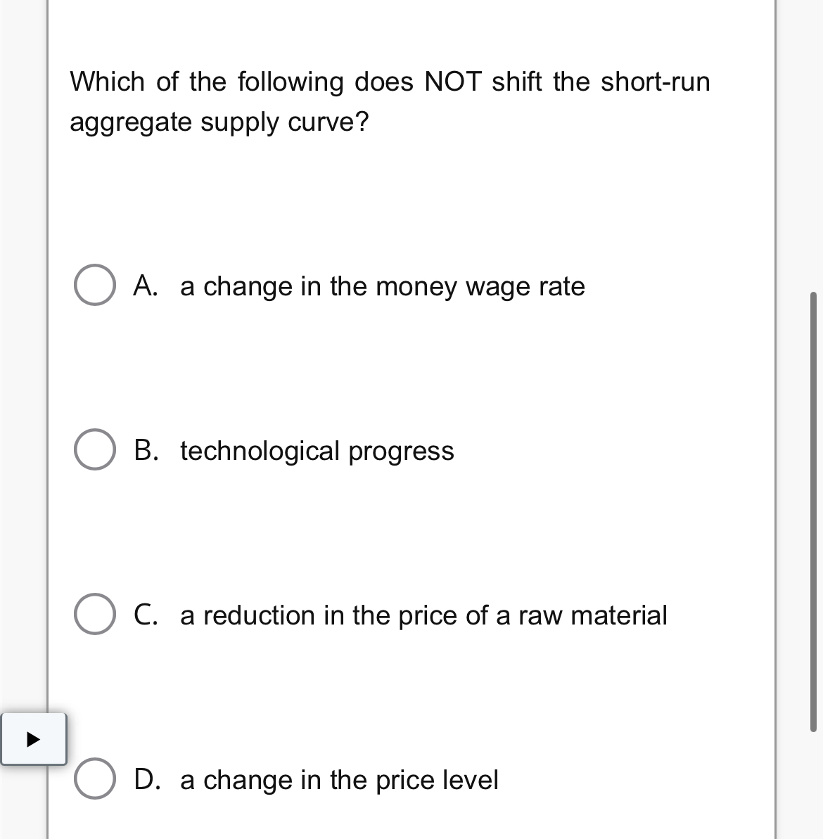 Solved Which of the following does NOT shift the short-run | Chegg.com