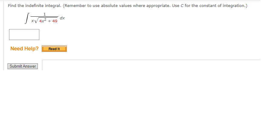 Solved Find the indefinite integral. (Remember to use | Chegg.com