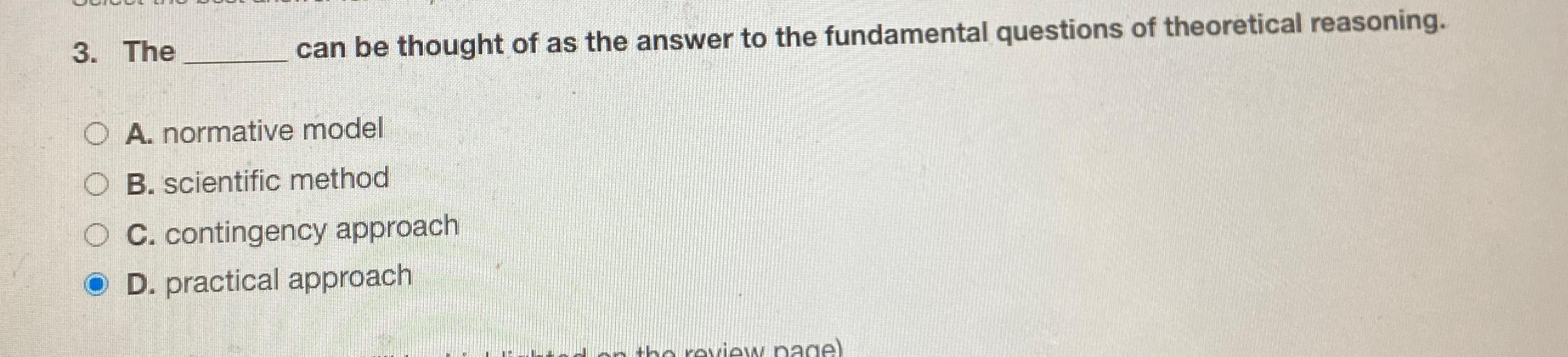 Solved The can be thought of as the answer to the | Chegg.com