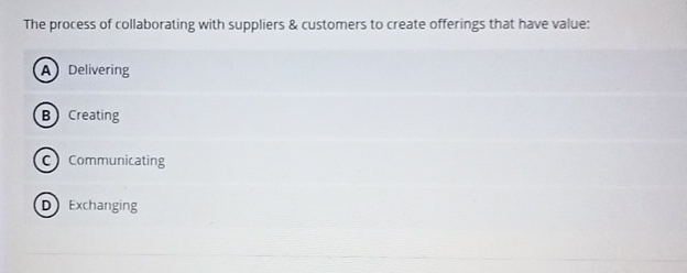 Solved The process of collaborating with suppliers & | Chegg.com