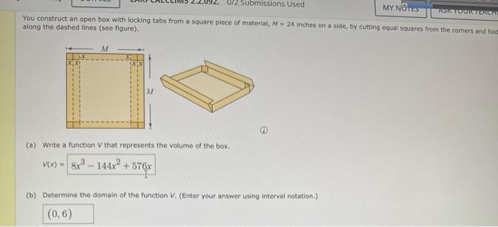 Solved You construct an open box with locking tabs from a | Chegg.com
