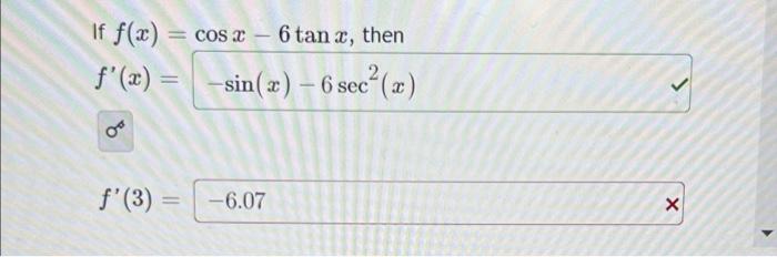Solved If f(x) = 4 sin x + 6 cos x, then = 4 cos(x) - 6 | Chegg.com