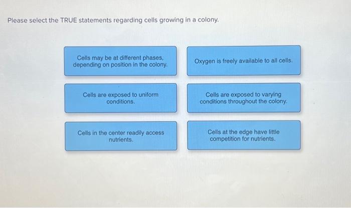 Solved Please select the TRUE statements regarding cells | Chegg.com
