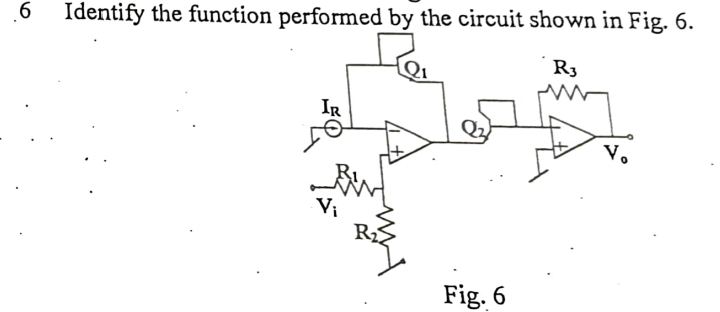 Solved 6 Identify the function performed by the circuit | Chegg.com