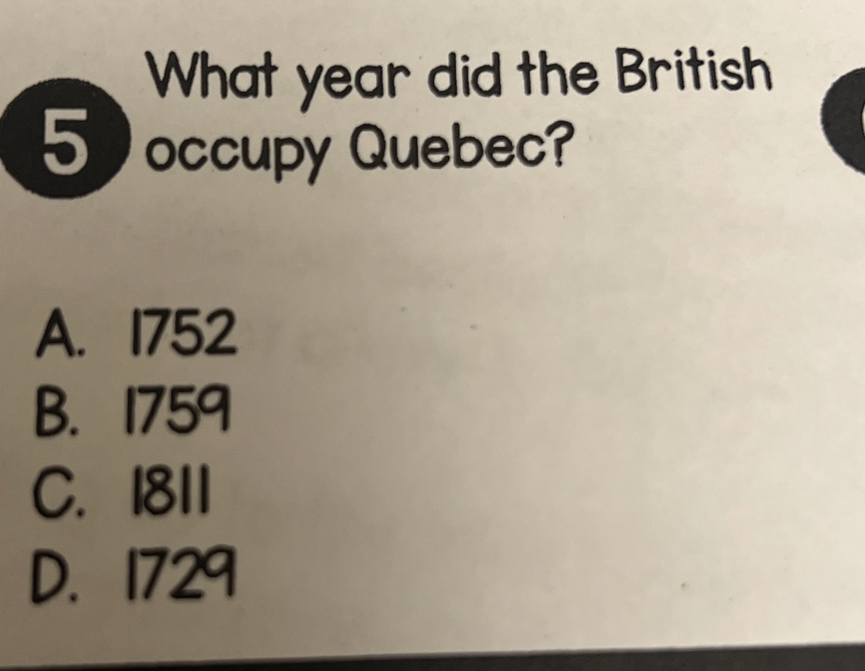 Solved What year did the British 5 ﻿occupy | Chegg.com