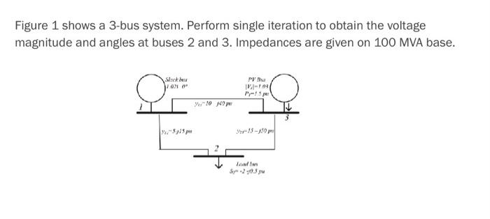 Figure 1 shows a 3-bus system. Perform single | Chegg.com