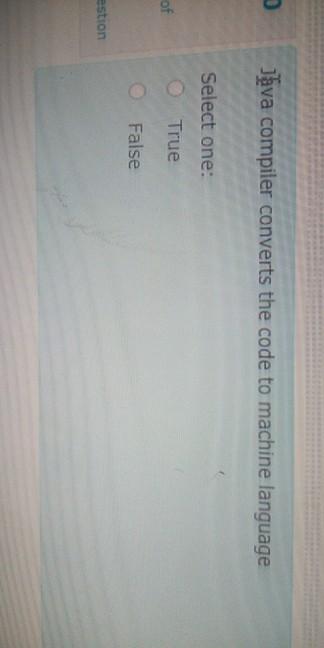 Solved Java compiler converts the code to machine language | Chegg.com
