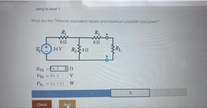 Solved What are the Thévenin equivalent values and maximum | Chegg.com