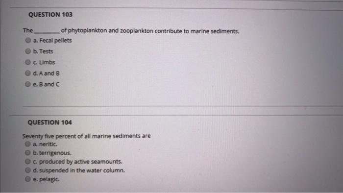 Solved QUESTION 103 The of phytoplankton and zooplankton | Chegg.com
