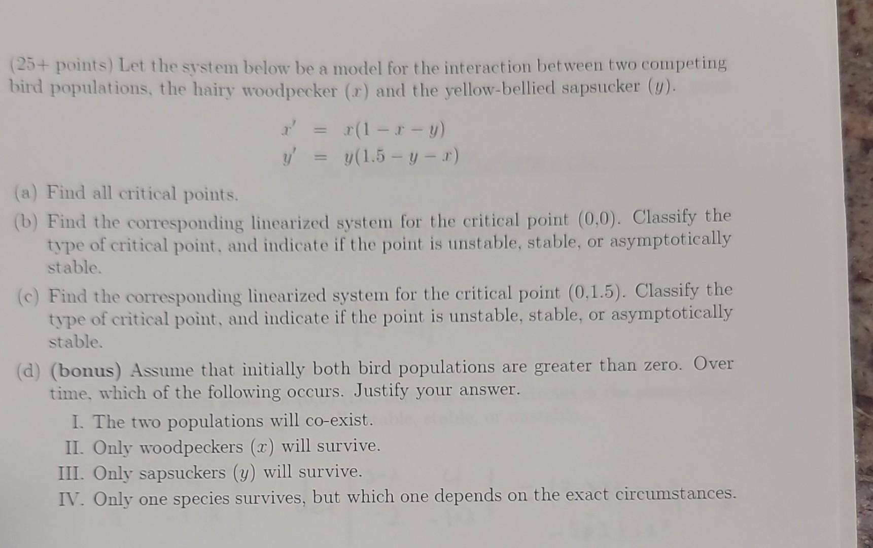 Solved ( 25+ points) Let the system below be a model for the | Chegg.com