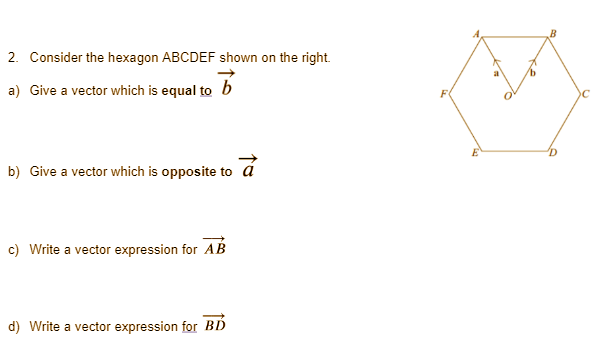 Solved Consider the hexagon ABCDEF shown on the right.a) | Chegg.com