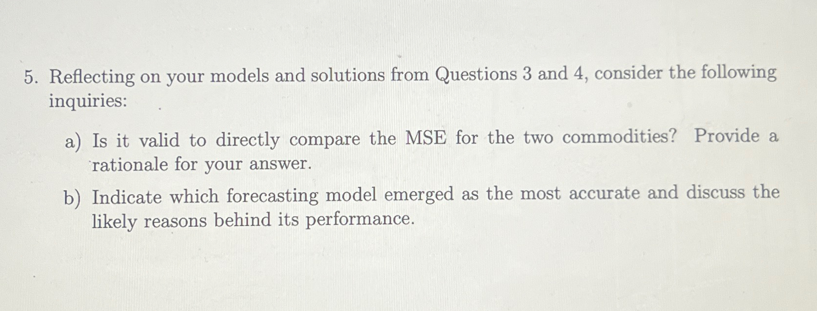 Solved Reflecting on your models and solutions from | Chegg.com