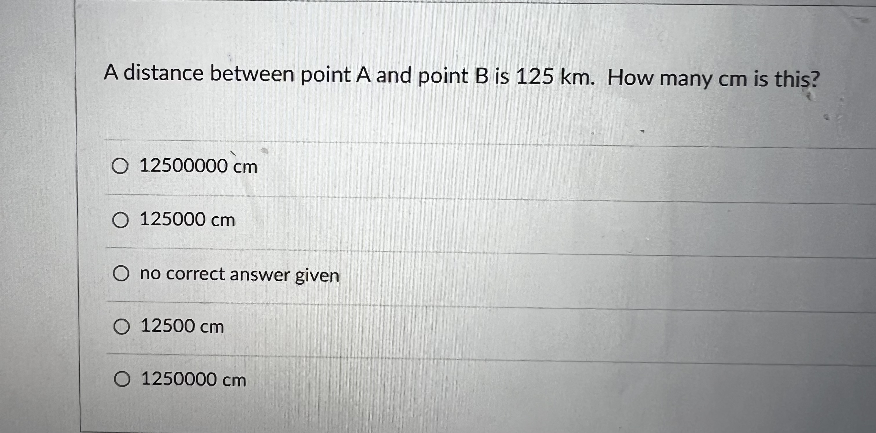 Solved A distance between point A and point B ﻿is 125km. | Chegg.com
