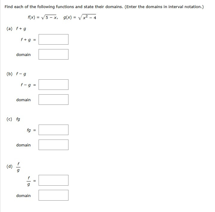 Solved Find each of ﻿the following functions and state their | Chegg.com