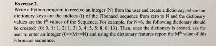 Solved Exercise 2. Write a Python program to receive an | Chegg.com