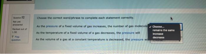 Solved Choose the correct word/phrase to complete each | Chegg.com