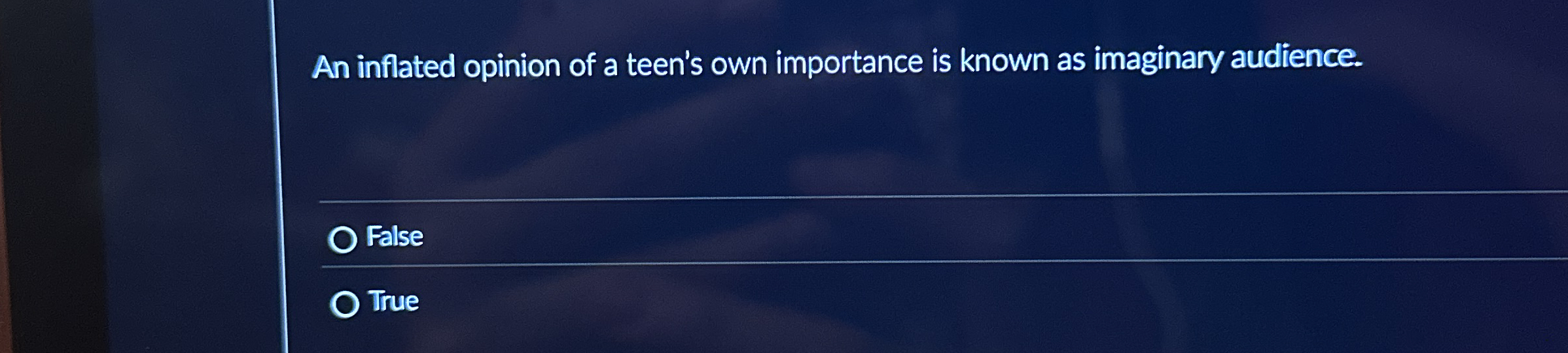 Solved An inflated opinion of a teen's own importance is | Chegg.com