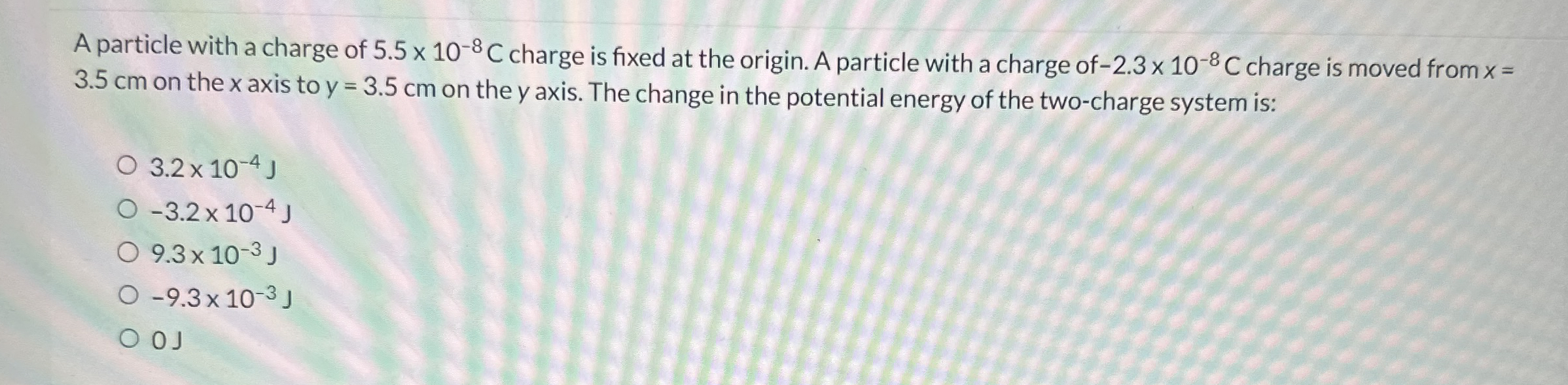 Solved A particle with a charge of 5.5×10-8C ﻿charge is | Chegg.com