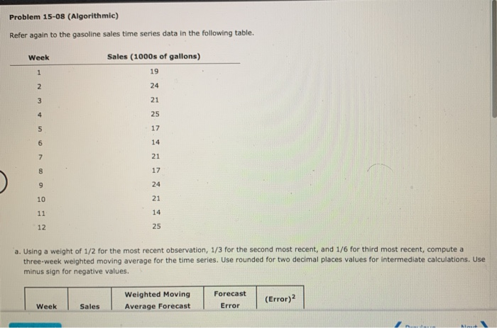 Solved Problem 15-08 (Algorithmic) Refer again to the | Chegg.com