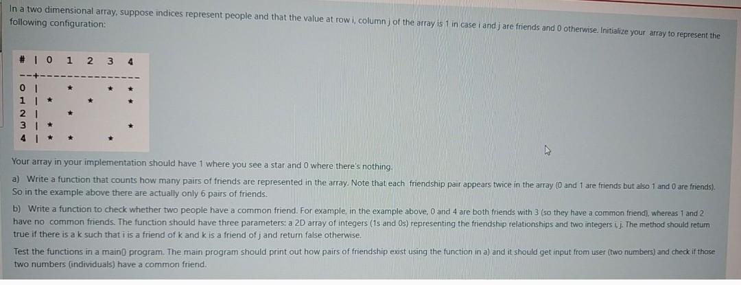 Solved In a two dimensional array, suppose indices represent | Chegg.com