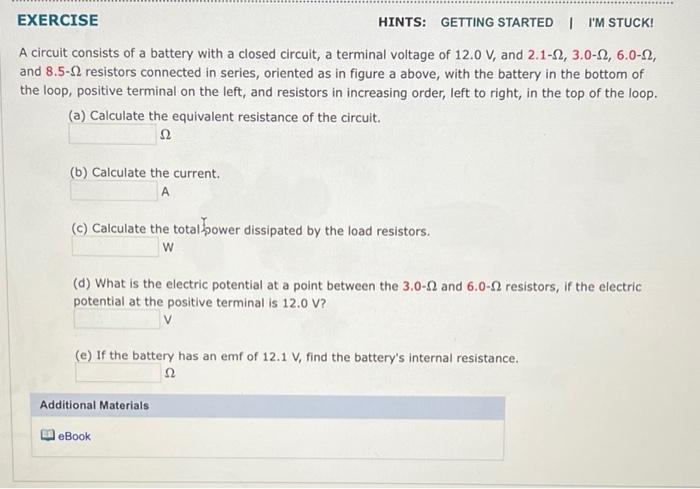 Solved EXERCISE HINTS: GETTING STARTED I'M STUCK! A circuit | Chegg.com