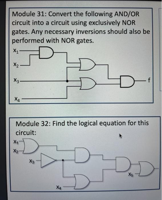 Solved Module 31: Convert the following AND/OR circuit into | Chegg.com