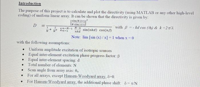 Solved The purpose of this project is to calculate and plot | Chegg.com