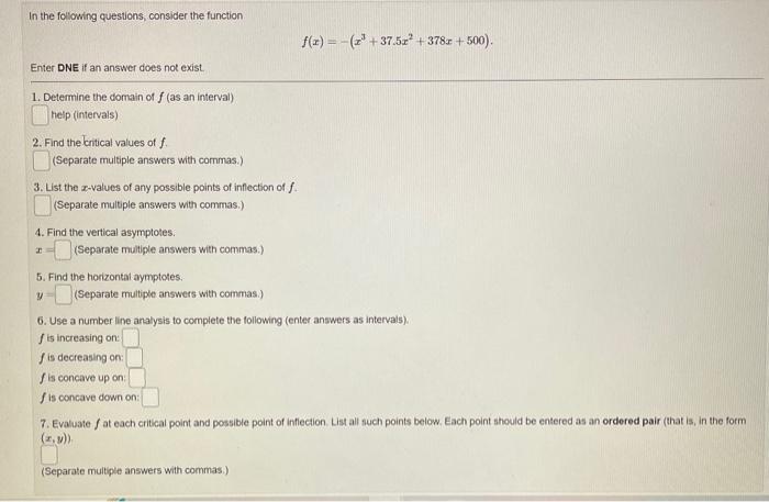 Solved In the following questions, consider the function | Chegg.com