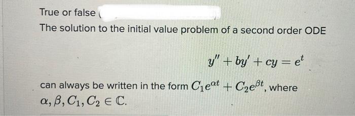 Solved The solution to the initial value problem of a second | Chegg.com