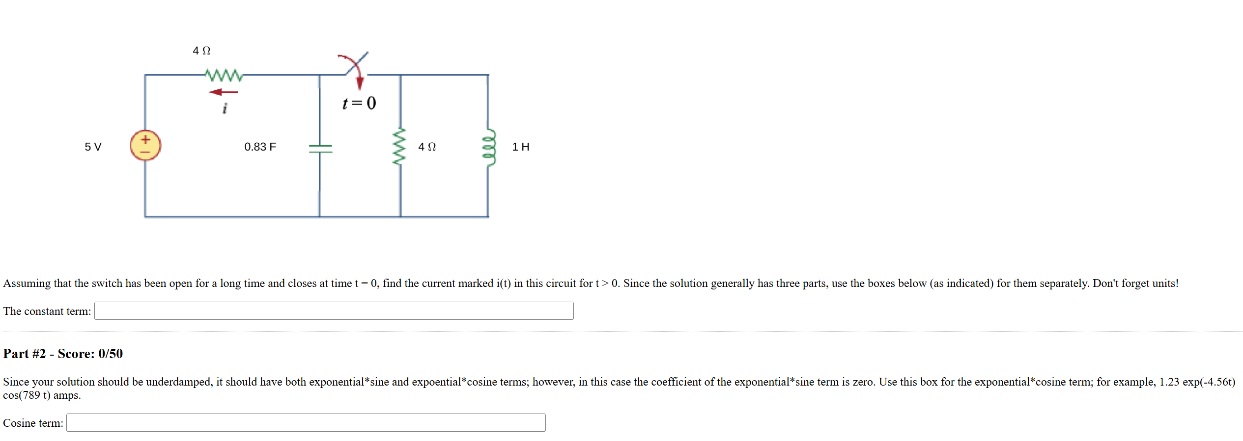 Solved Assuming that the switch has been open for a long | Chegg.com
