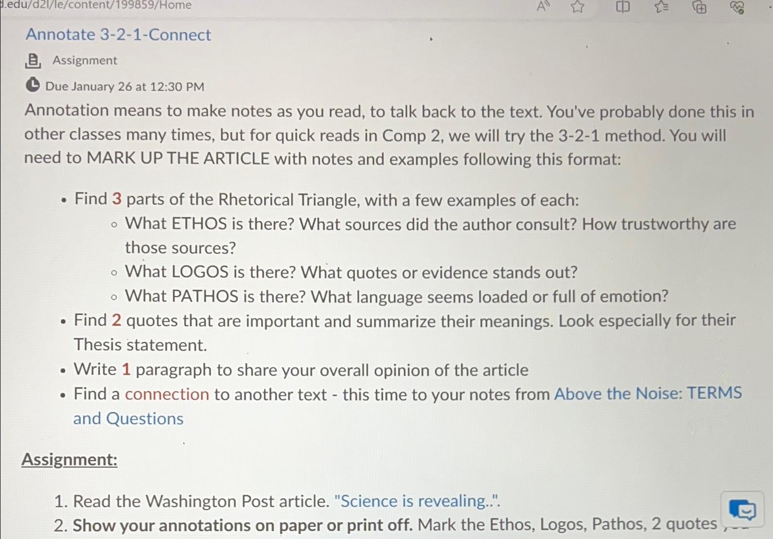 Solved Annotate 3-2-1-Connect是 ﻿AssignmentDue January 26 ﻿at | Chegg.com