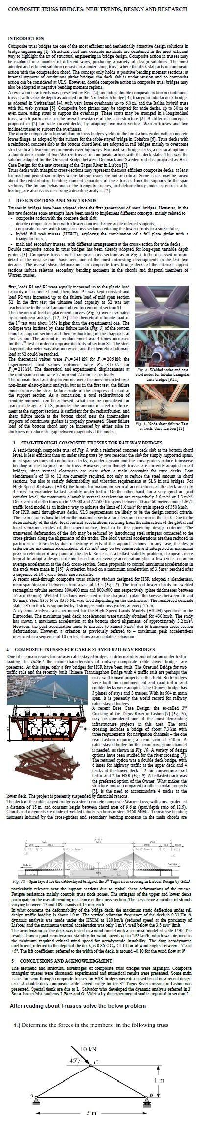 Solved COMPOSITE TRUSS BRIDGES: NEW TRENDS, DESIGN AND | Chegg.com