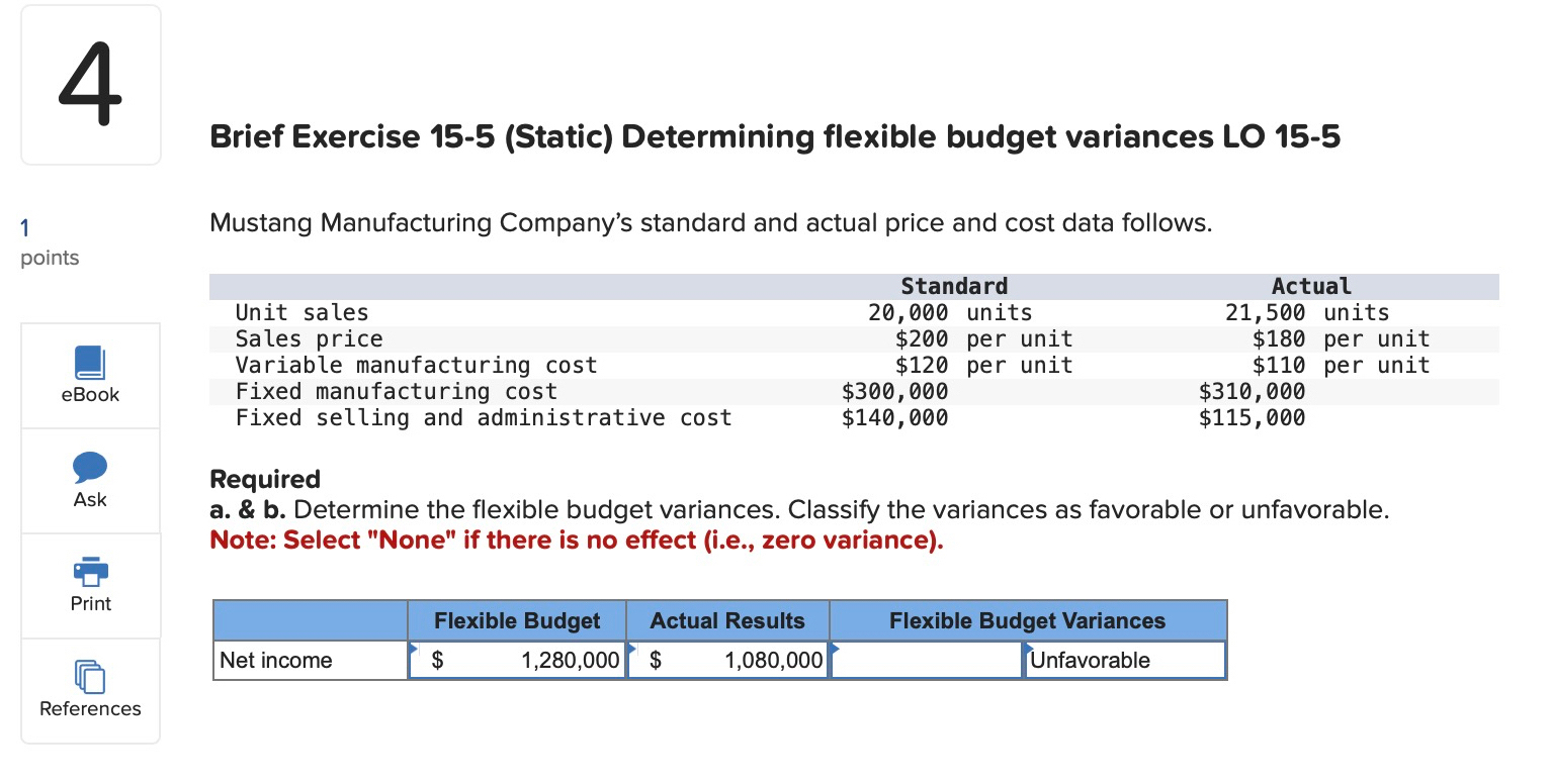 Solved Brief Exercise 15-5 (Static) ﻿Determining flexible | Chegg.com