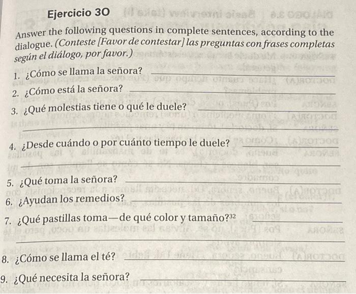 (sist) waiveni sias Ejercicio 30(sic) Answer the | Chegg.com