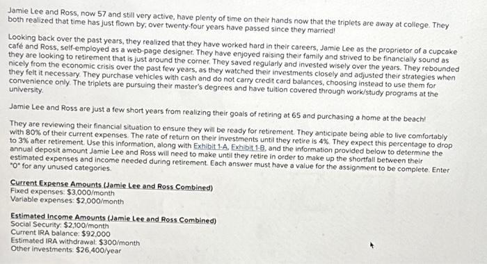 Solved Jamie Lee and Ross, now 57 and still very active, | Chegg.com