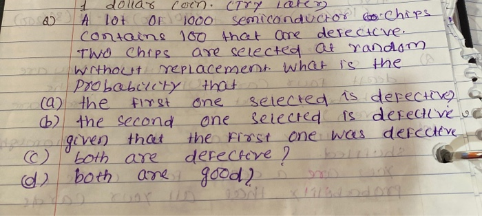 Solved thout men are selected defective 4 doa8 (C) (Try la ) | Chegg.com