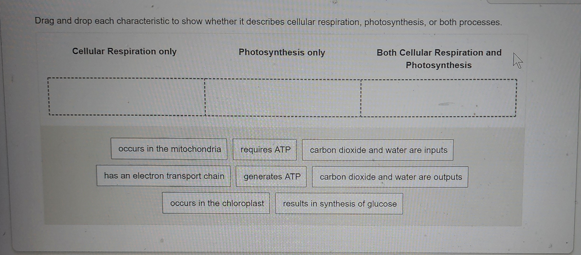 Solved Drag and drop each characteristic to show whether it | Chegg.com