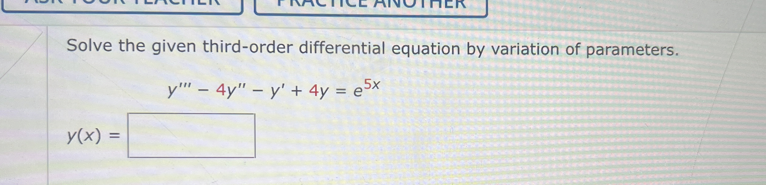Solved Solve the given third-order differential equation by | Chegg.com