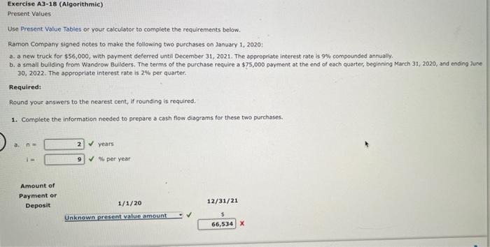Solved Exercise A3-18 (Algorithmic) Present Values Use | Chegg.com