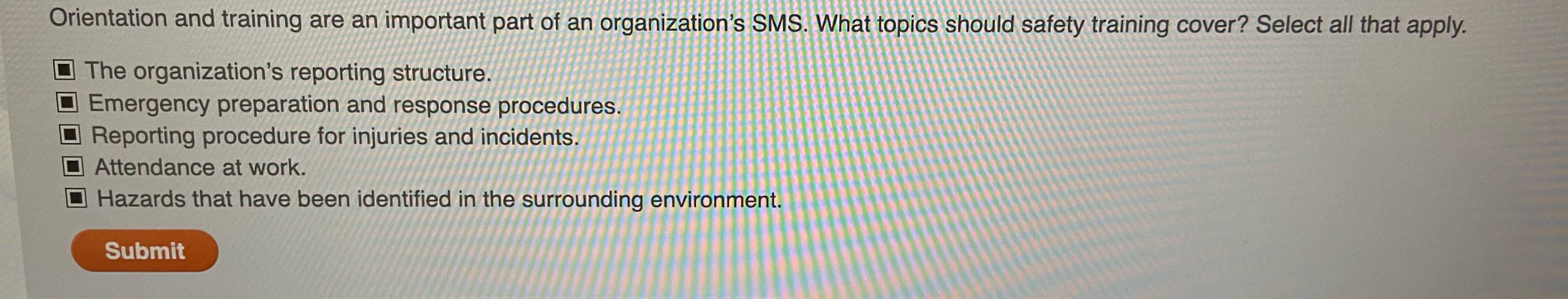 Solved Orientation and training are an important part of an | Chegg.com