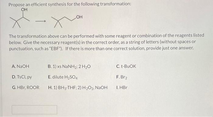 Propose an efficient synthesis for the following | Chegg.com
