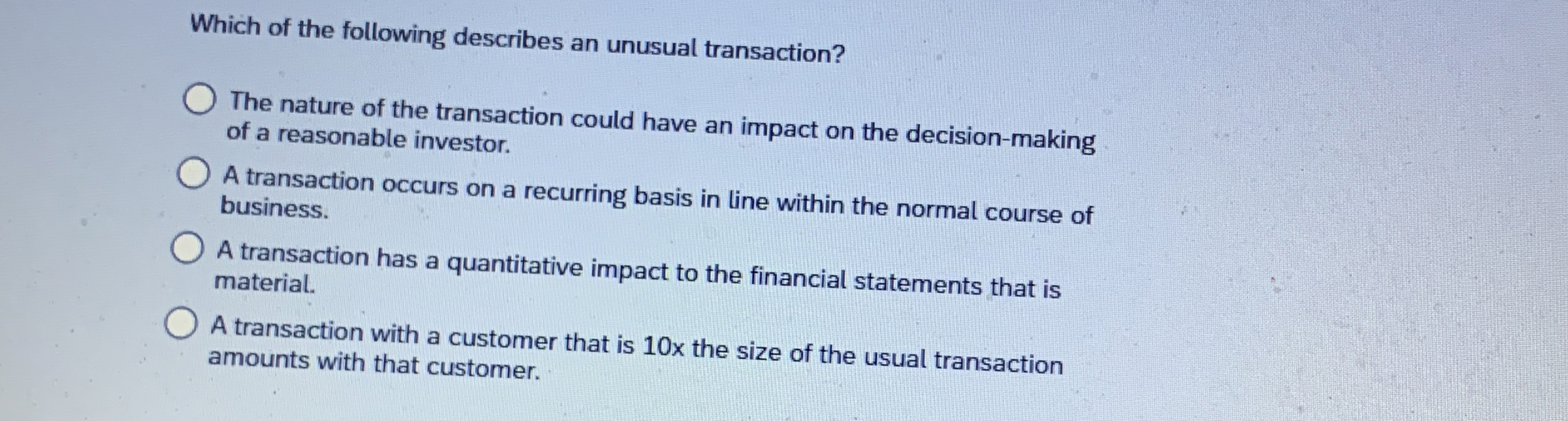 Which of the following describes an unusual | Chegg.com