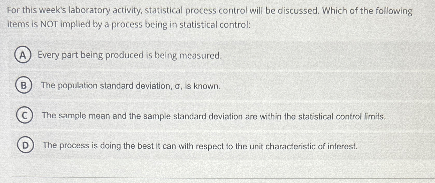 Solved For this week's laboratory activity, statistical | Chegg.com