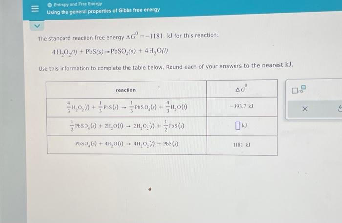 Solved Entropy and Free Energy Using the general properties | Chegg.com