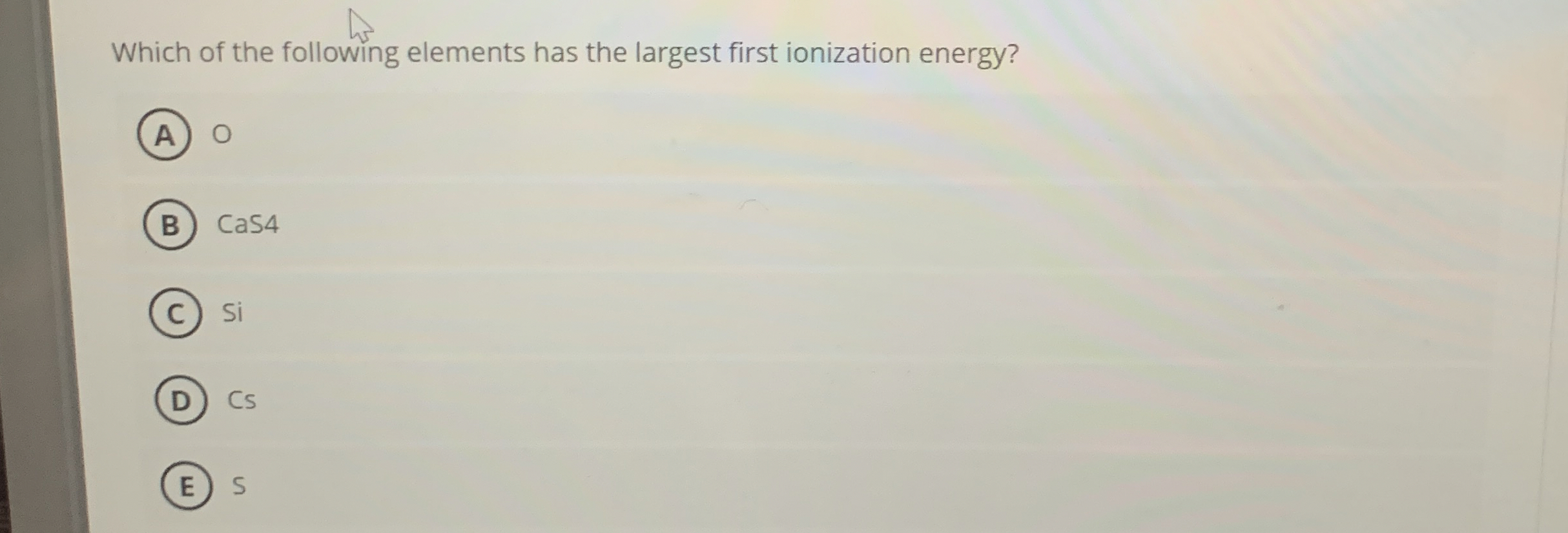 Solved Which of the following elements has the largest first | Chegg.com